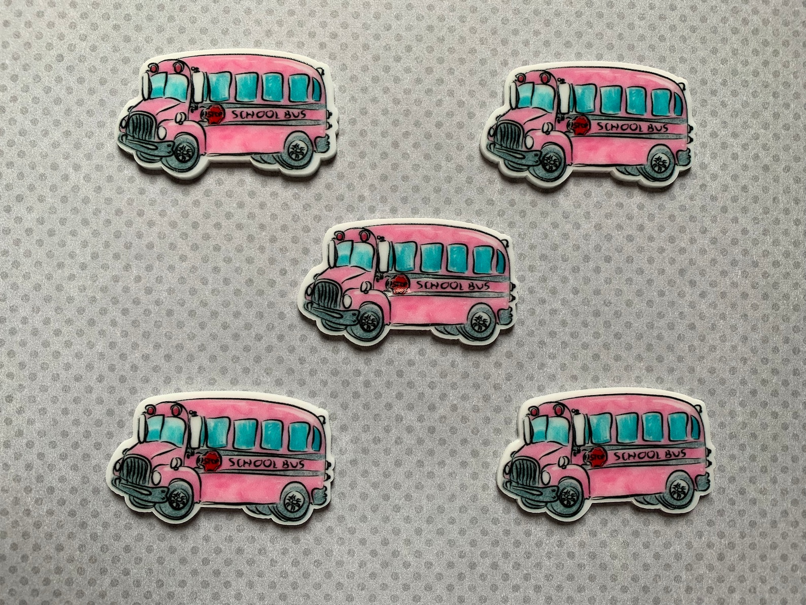 5pc. Pink School Bus Back to School Kawaii Planar Resin | Etsy