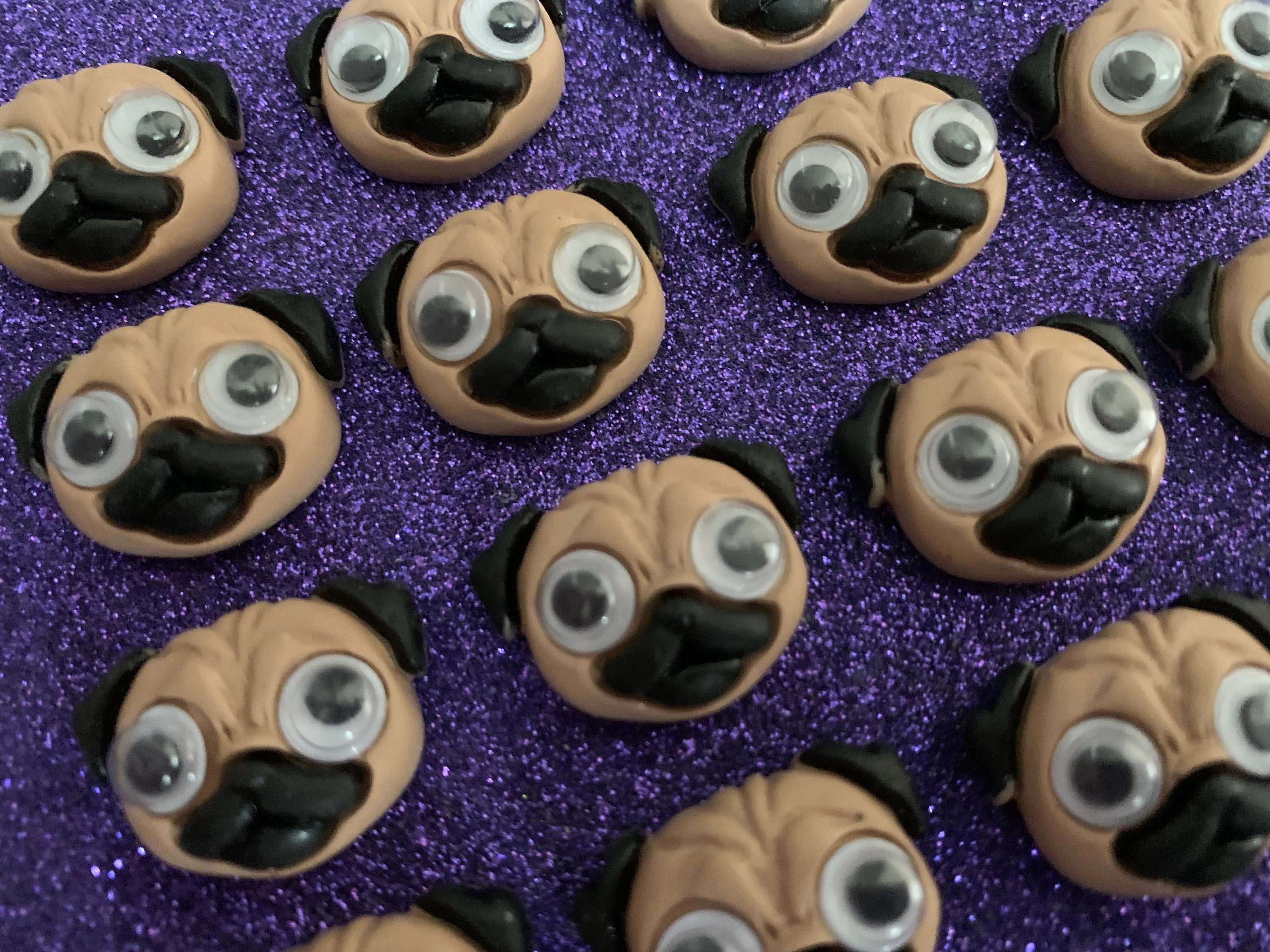 8pc. Miniature Baby Dogs Googly Eyes Pugs 3D resin Cabochon | Etsy