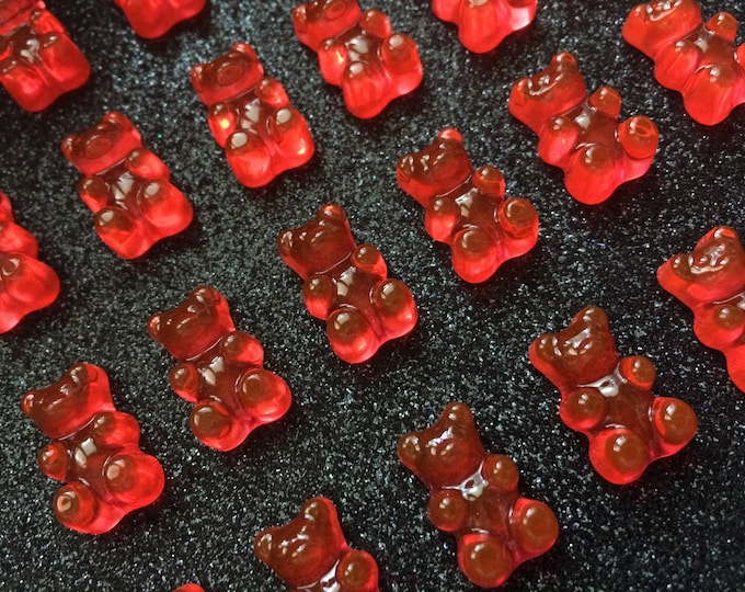 20pc. Red Resin Gummy Bears Looks so Real Kawaii Flatback - Etsy