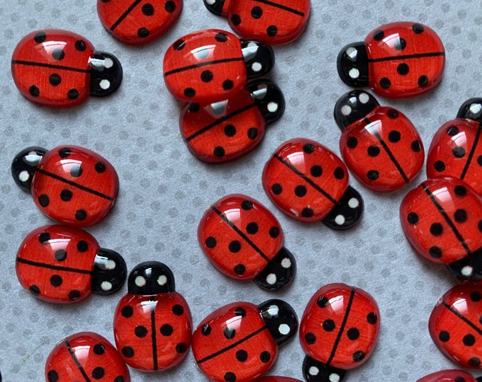 14pc. Ladybug Lady Bug 3D Resin Cabochon Flatback Bow - Etsy