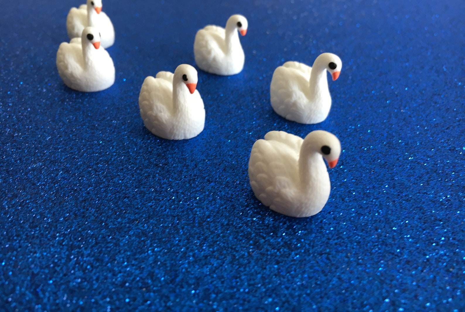 6pc. White Miniature Swans 3D Resin Cabochon | Etsy
