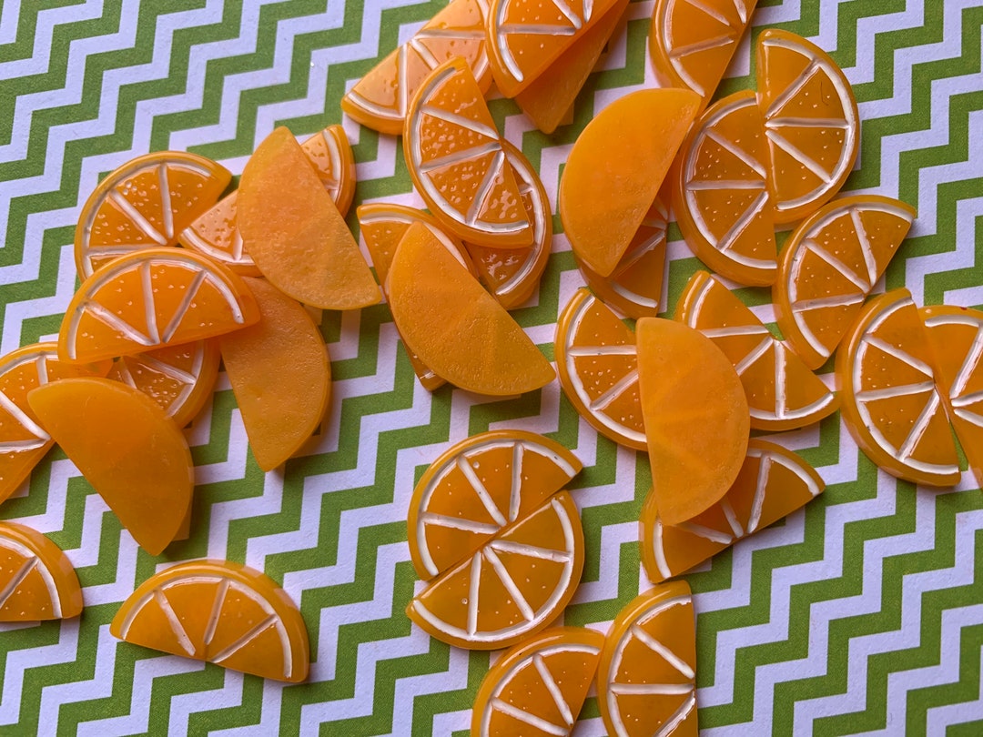 15pc Micro Miniature Orange You Glad to See Me!, Orange Slice 3D Resin ...