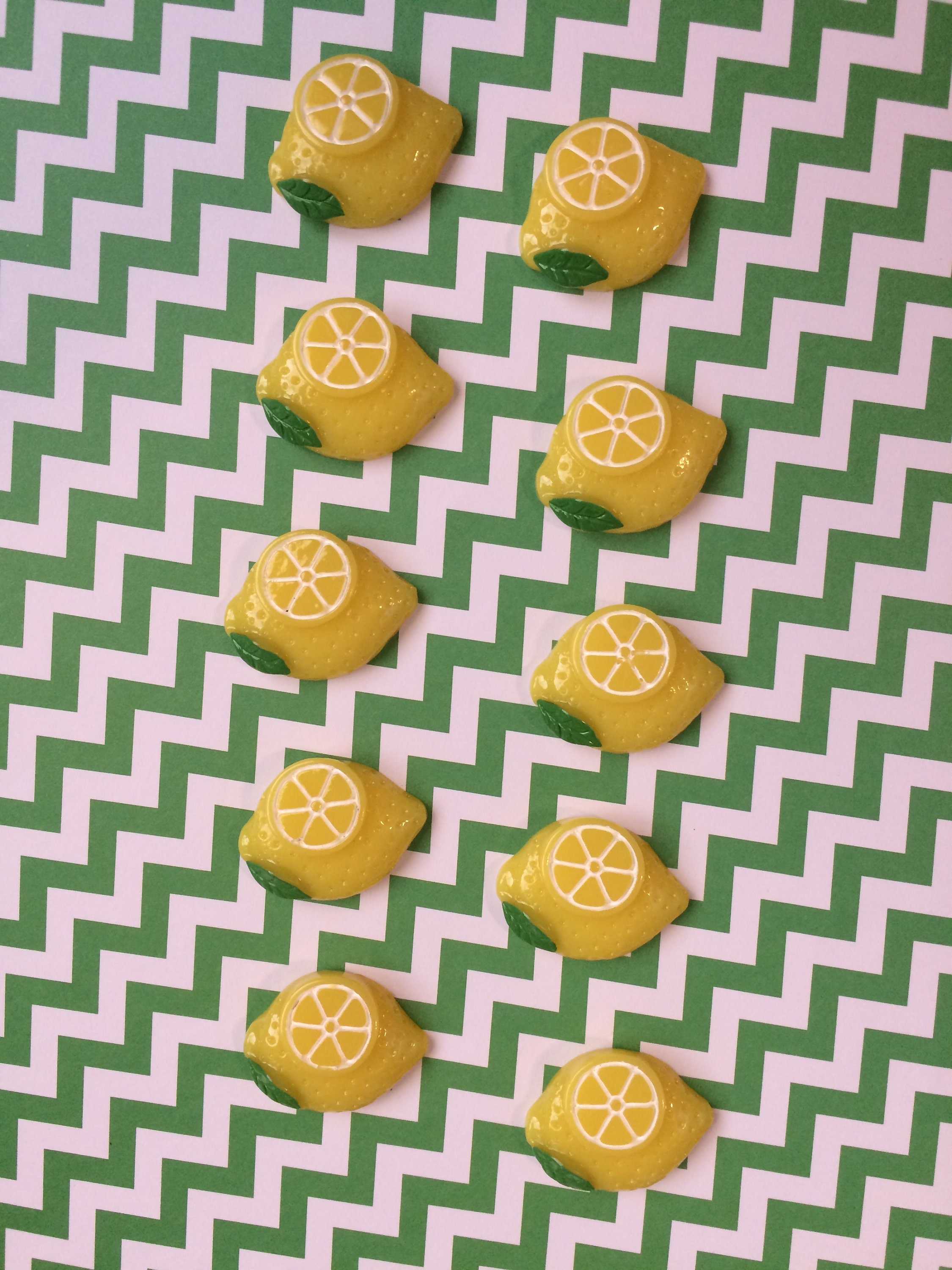 8pc Lemon Flatback 3D resin Fruit | Etsy