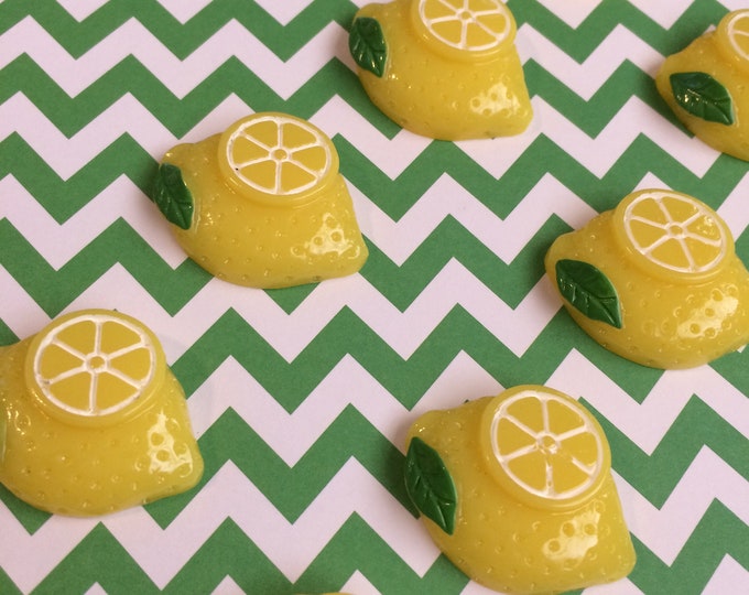 8pc Lemon Flatback, 3D Resin Fruit - Etsy