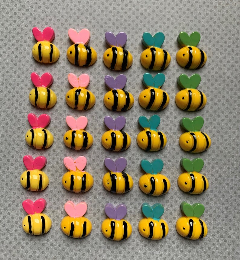 15pc. Miniature Rainbow Baby Bumble Bees 3D resin Cabochon | Etsy
