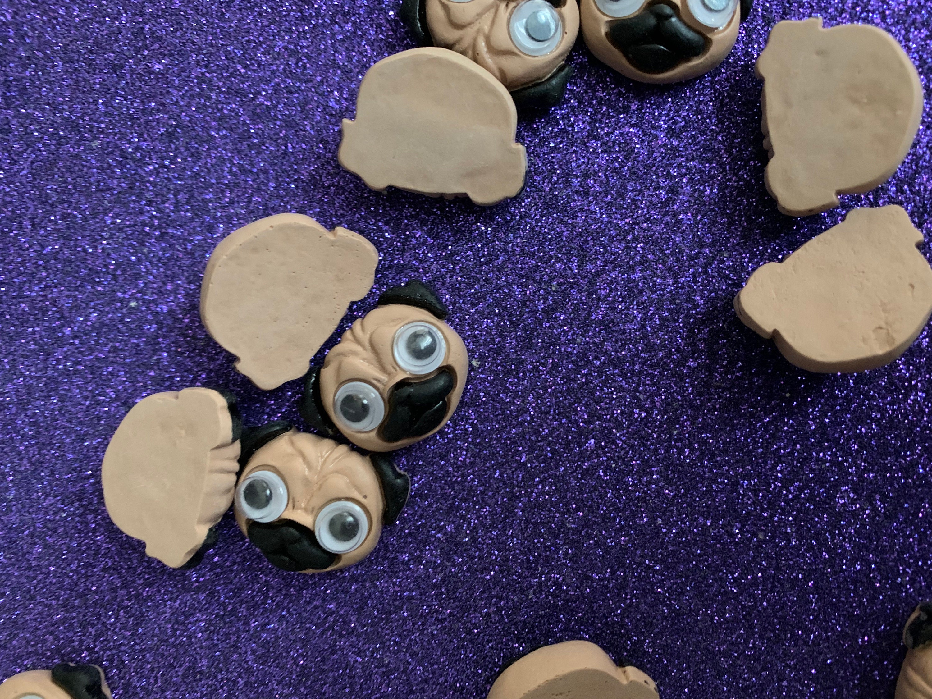 8pc. Miniature Baby Dogs Googly Eyes Pugs 3D Resin Cabochon - Etsy UK