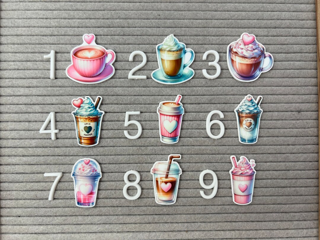 5pc Coffee, Coffee Cup, I Just Need Coffee... Latte, Capuchino, Planar ...