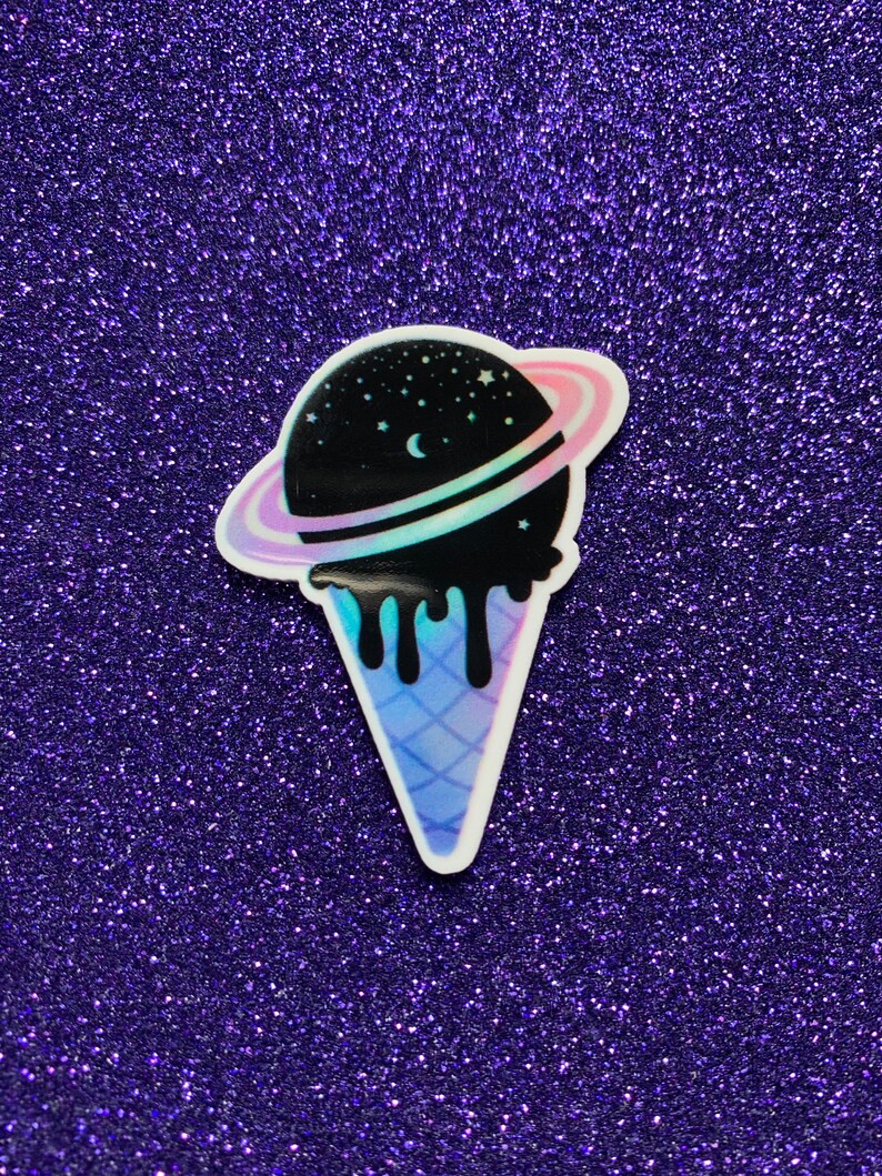 6pc. Galaxy Ice Cream Cone, so Out of This World! Planar, Resin ...
