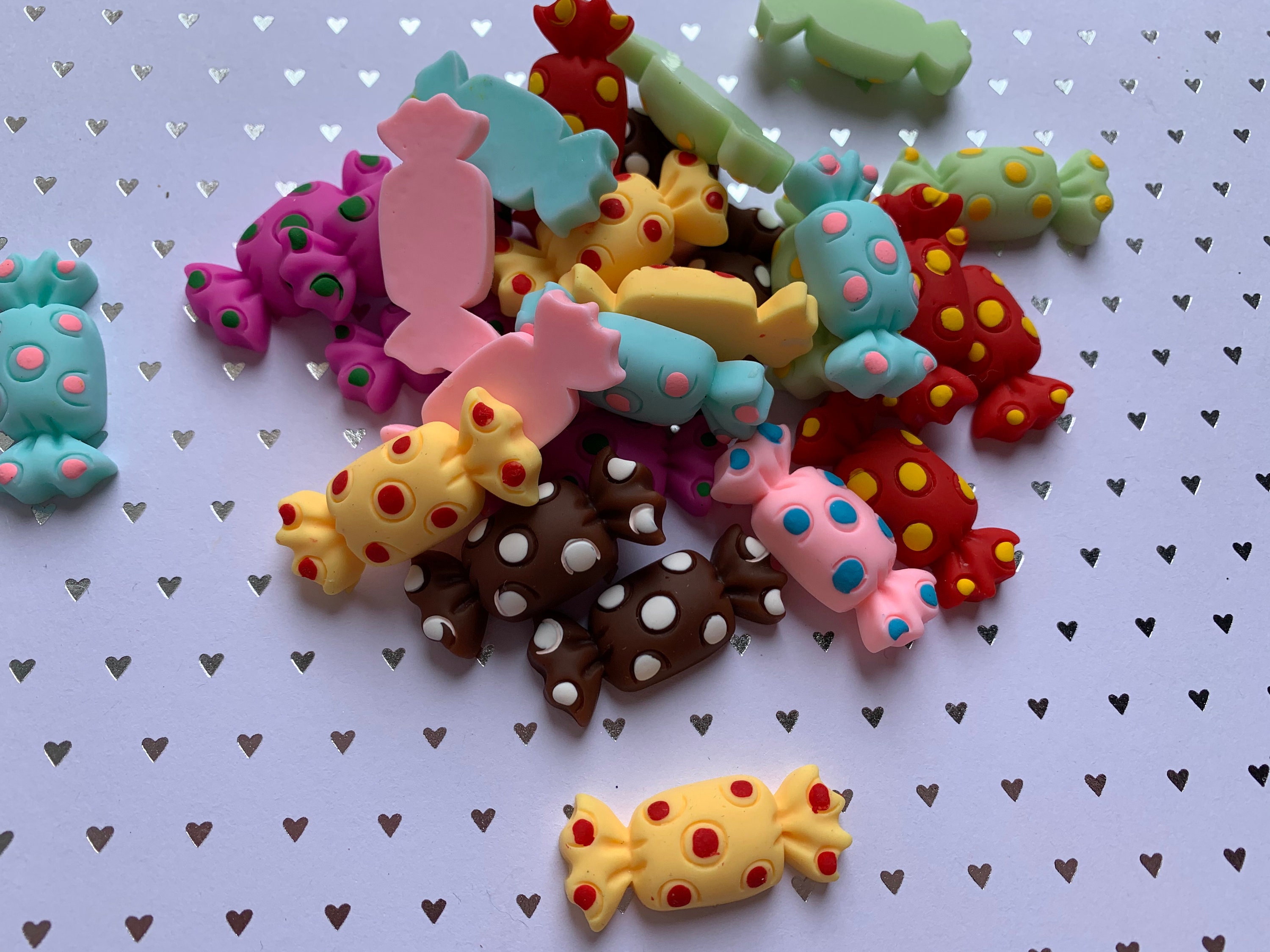 14pc. Miniature Kawaii Polka Dot Candy Confetti Faux Candy | Etsy