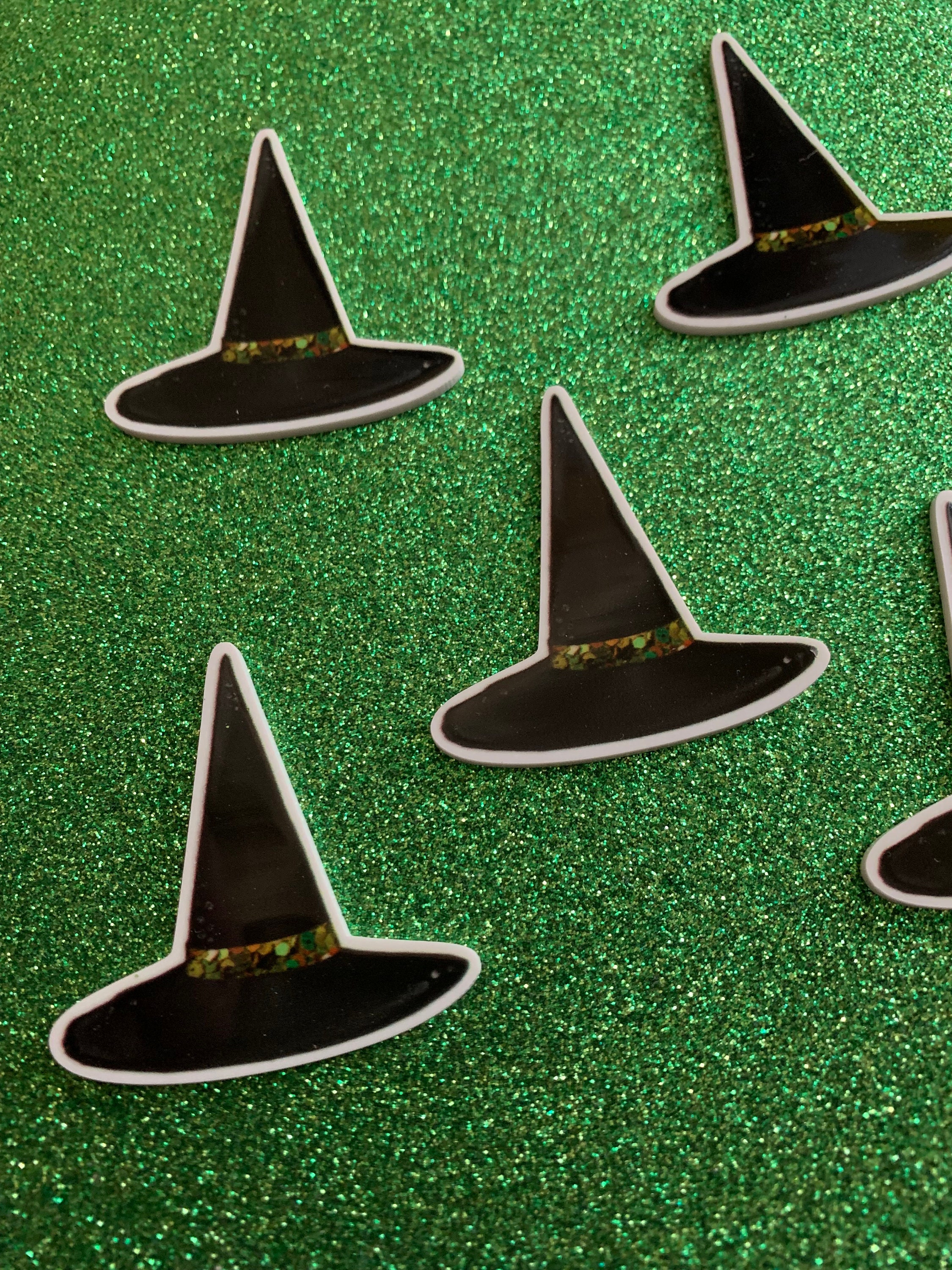 5pc Wicked Witch Hat Planar Flatback Resin Cabochon Bow | Etsy