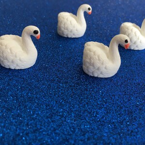 6pc. White Miniature Swans, 3D Resin Cabochon - Etsy