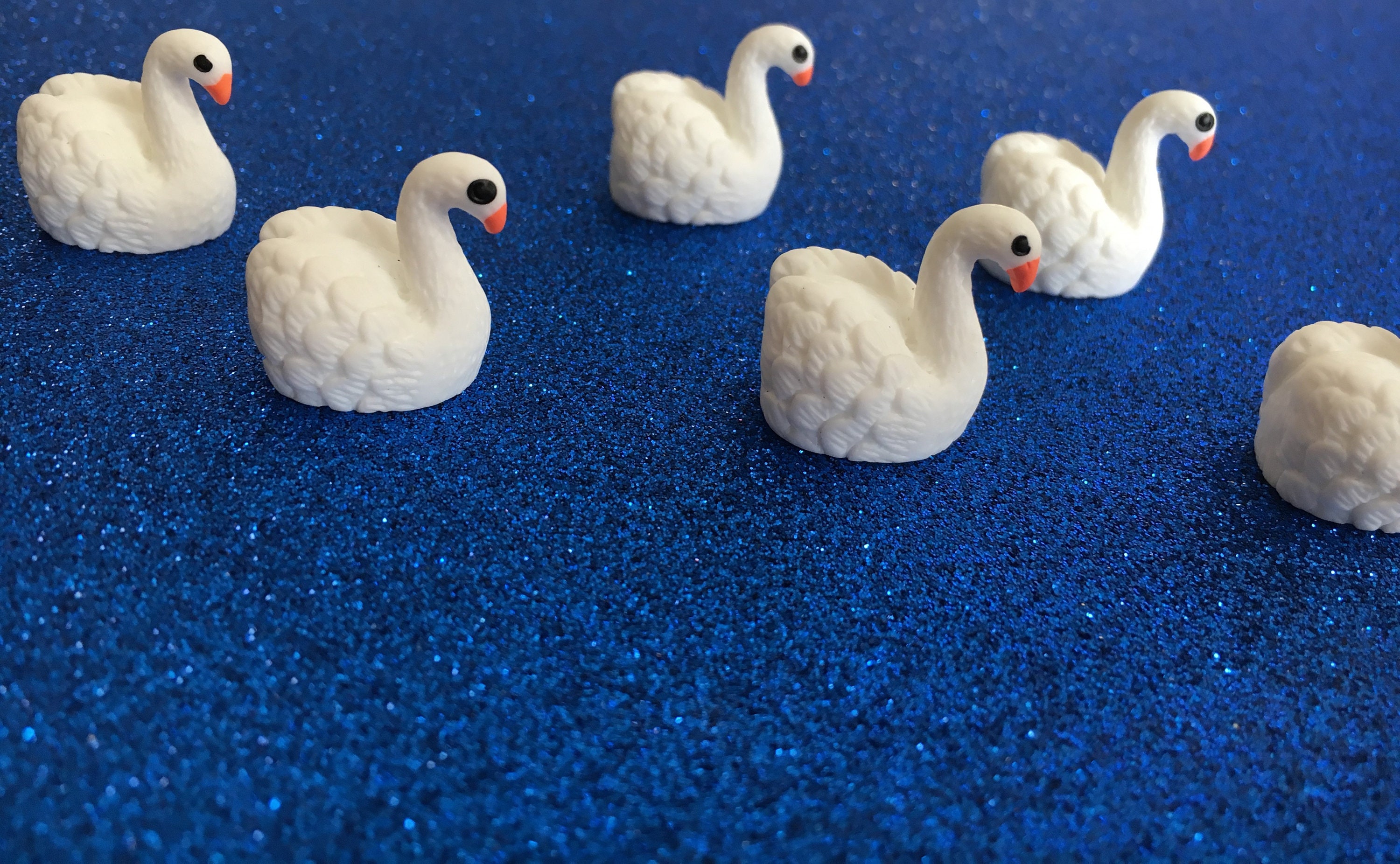 6pc. White Miniature Swans 3D Resin Cabochon - Etsy