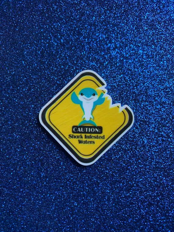 5pc. Caution Shark Infested Waters Shark Sighting Shark | Etsy