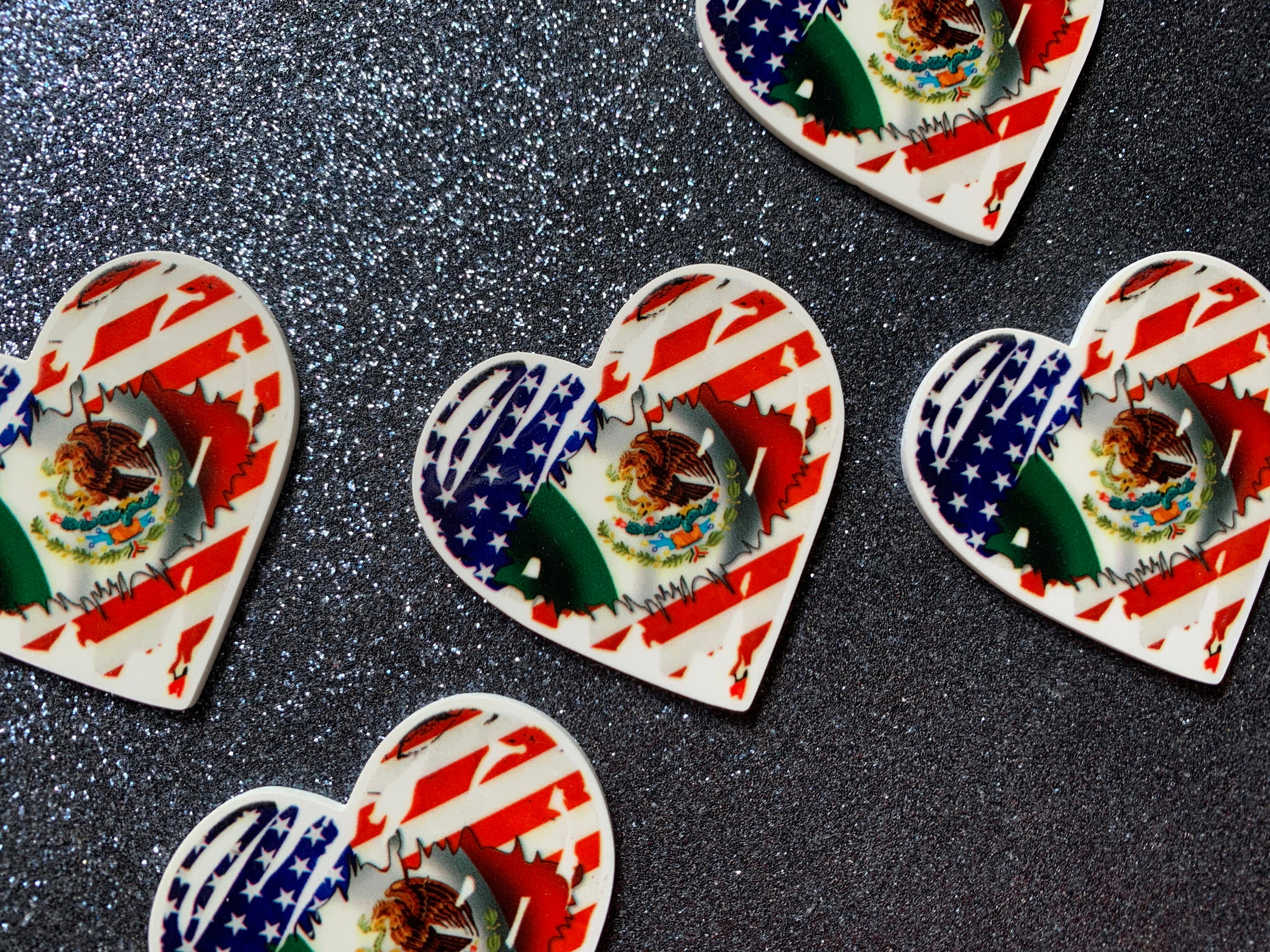 5pc. I Heart Mexican Flag American Flag Mexican American | Etsy
