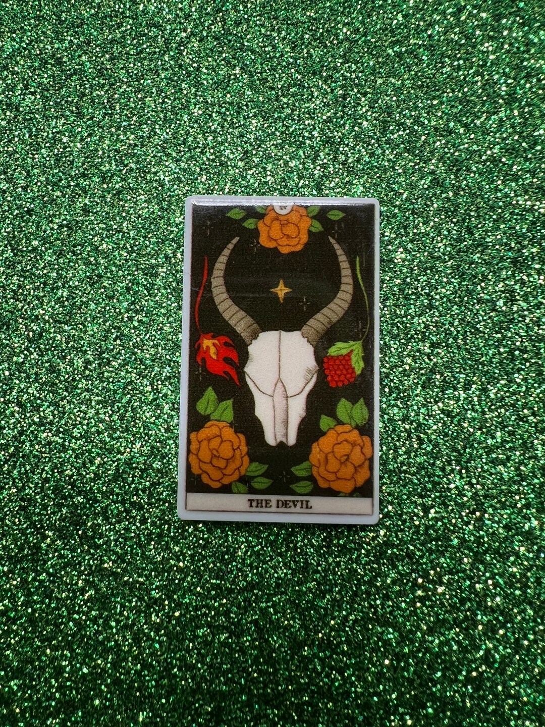 5pc the Devil, Tarot Card, Cow Skull, Monster, Planar Flatback, Resin ...