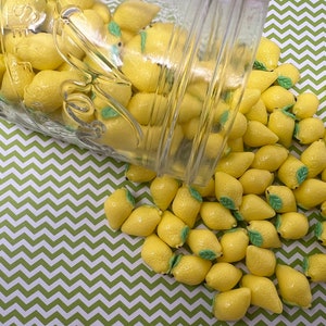 25pc Pucker Up! Miniature Lemon, 3D Resin Fruit, Cabochon, Charm, Faux ...