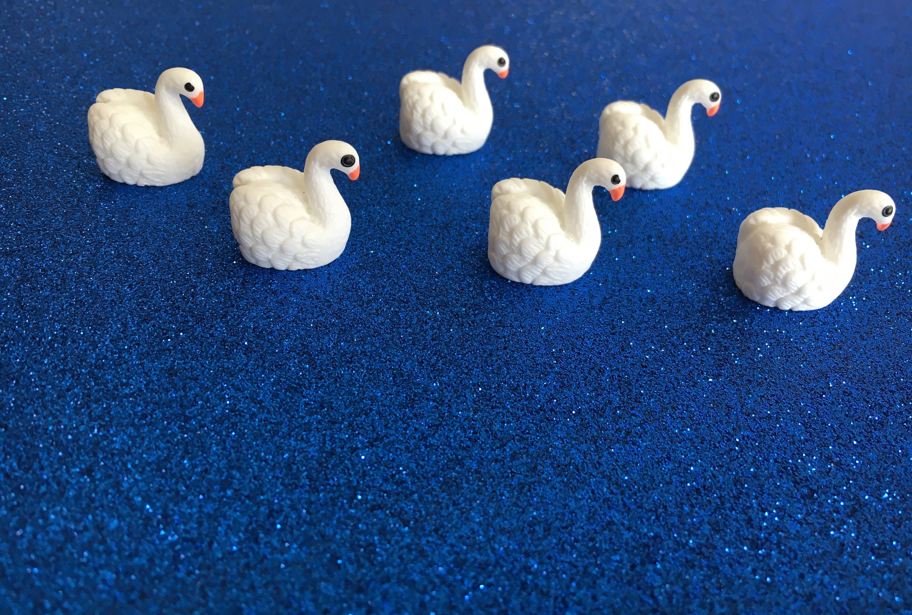 6pc. White Miniature Swans 3D Resin Cabochon - Etsy
