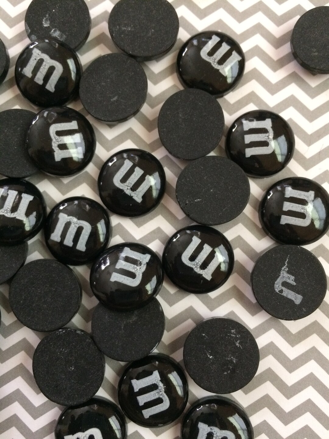 20pc. Black Resin Candy M&m's, Flatback, Cabochon, Charm, Faux Candy ...