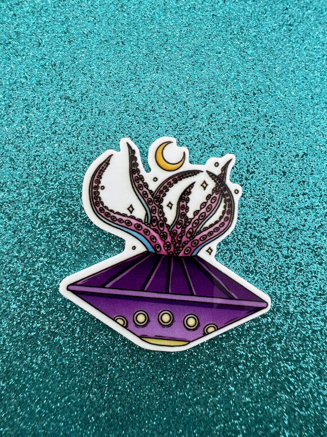 5pc. Octopus Alien Abduction, Planar Resin, Flatback, Cabochon, Charm ...