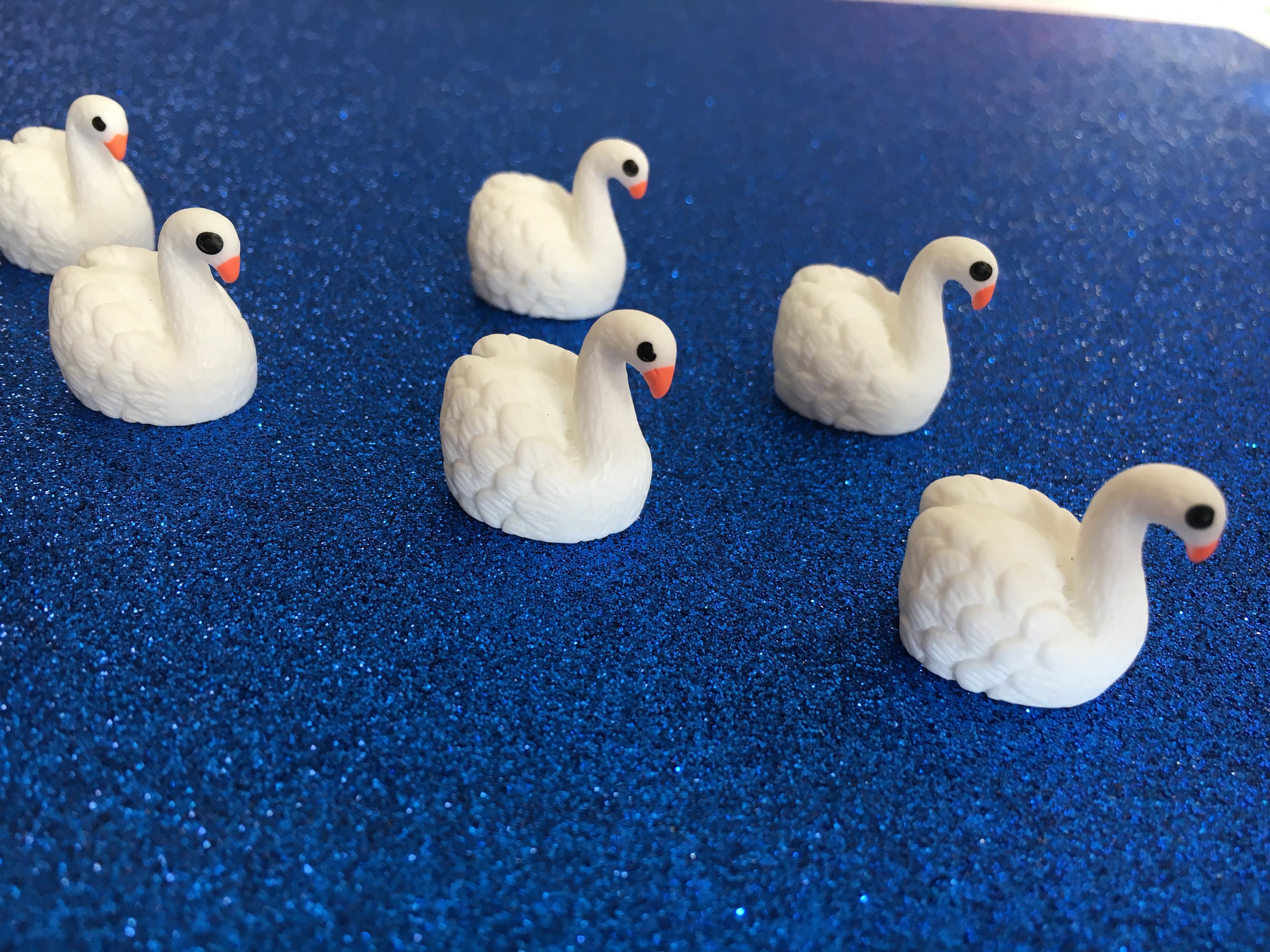 6pc. White Miniature Swans 3D Resin Cabochon - Etsy