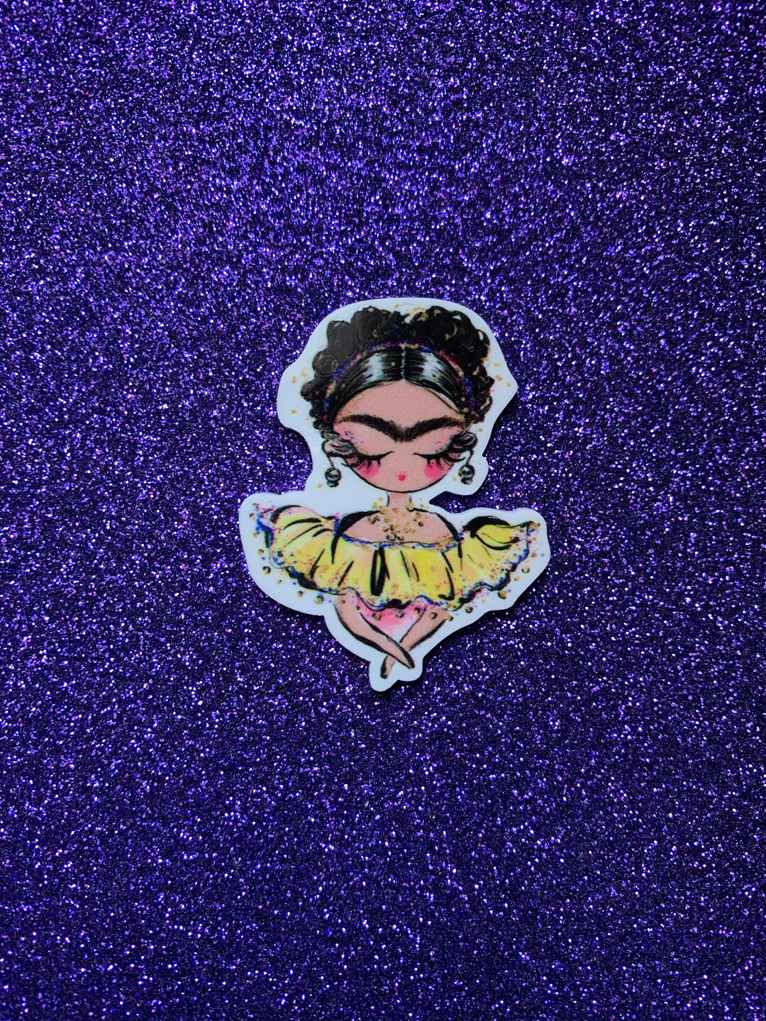 5pc. Frida Eyes Closed, Mexican Folk Art, Resin Planar Flatbacks ...