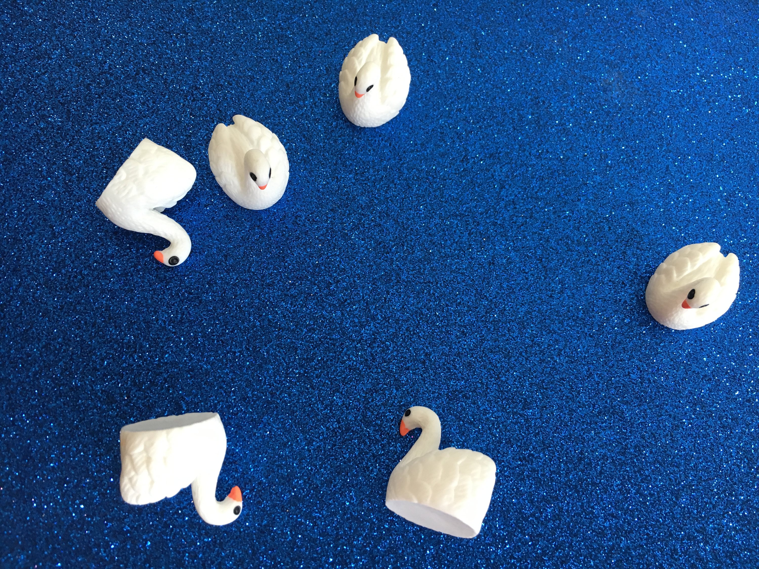 6pc. White Miniature Swans 3D Resin Cabochon | Etsy