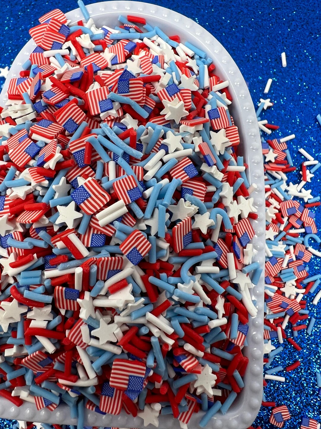 USA Mix, Polymer Clay, Red, White, and Blue, American Faux Sprinkles ...