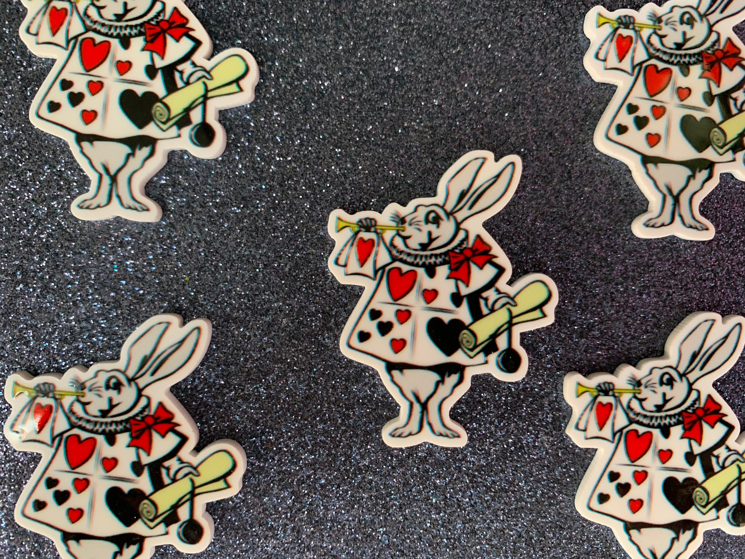 5pc. Queen of Hearts White Rabbit Resin Planar Flatback | Etsy