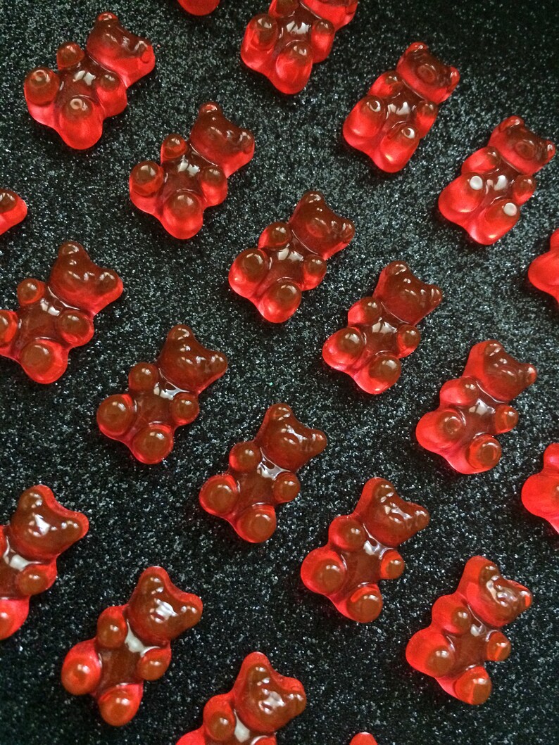 20pc. Red Resin Gummy Bears Looks so Real Kawaii Flatback | Etsy
