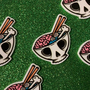 5pc. Gothic Ramen Noodles, Pho, Skulls, Sushi, Resin, Planar Flatback ...