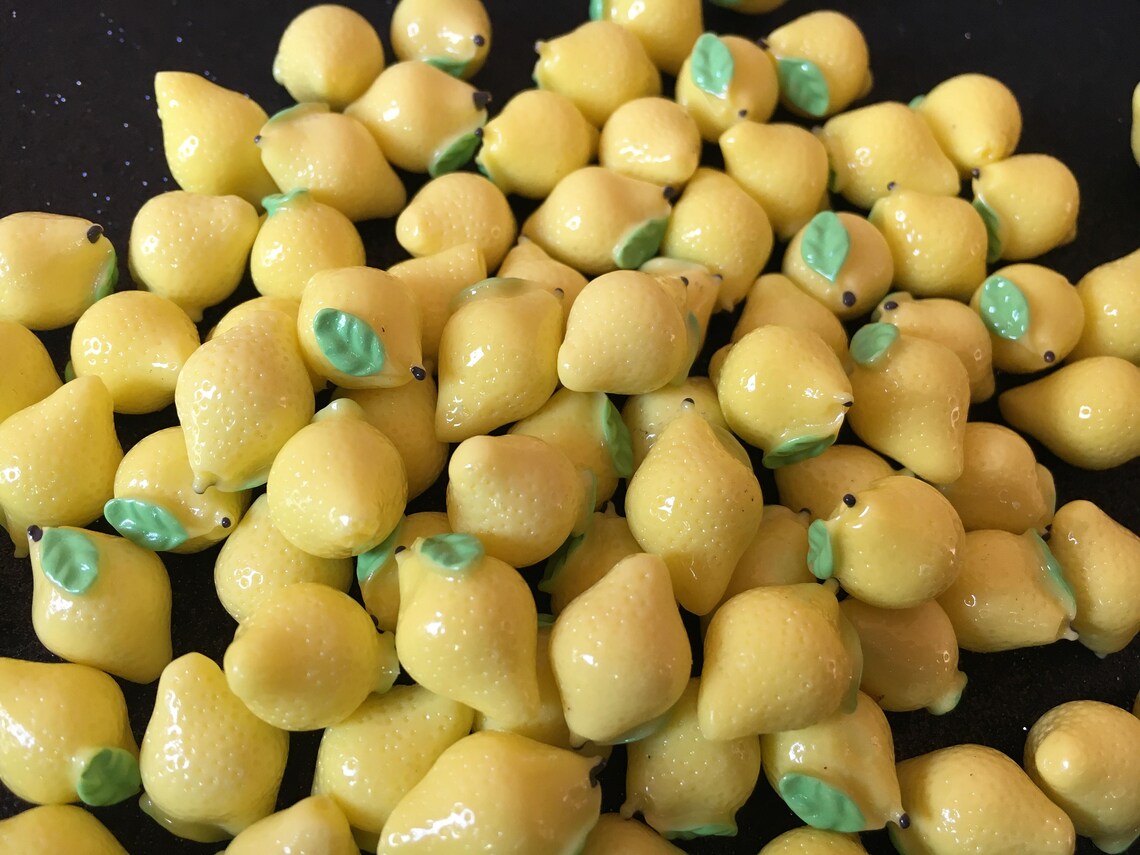 25pc Pucker up Miniature Lemon 3D resin Fruit | Etsy