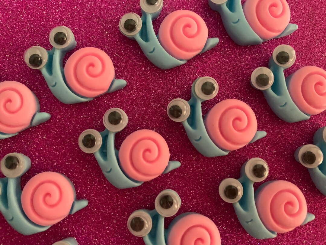 8pc. Miniature Baby, Googly Eyes Snails, 3D Resin Cabochon, Flatback ...