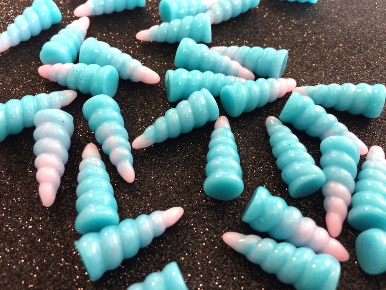 12pc. Blue Unicorn Horn With a Pink Tip, Resin Cabochon, so Kawaii! - Etsy