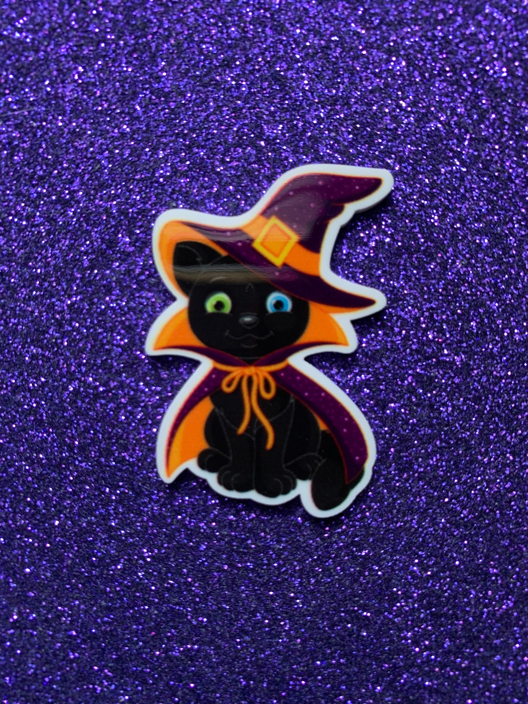 5pc Cute Black Cat, Witch Hat, Planar Flatback, Resin Cabochon, Bow ...