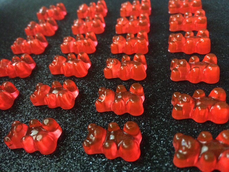 20pc. Red Resin Gummy Bears Looks so Real Kawaii Flatback | Etsy