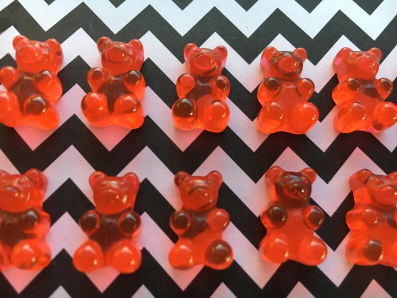 20pc. Red Resin Gummy Bears Looks so Real Kawaii Flatback | Etsy