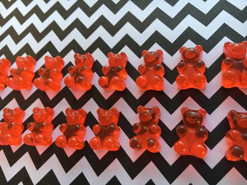 20pc. Red Resin Gummy Bears Looks so Real Kawaii Flatback | Etsy