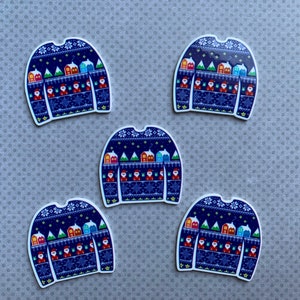 5pc Ugly Christmas Sweater, Snowman, Santa, Christmas Tree, Planar ...