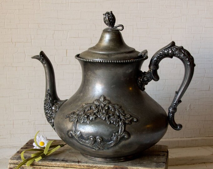 Antique Silverplate Tea Coffee Pot - Apollo Silver Co. - Victorian ...