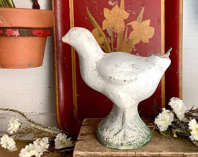 Vintage Concrete Garden Chick Yard Art Decor Ornament Statue Shabby ...