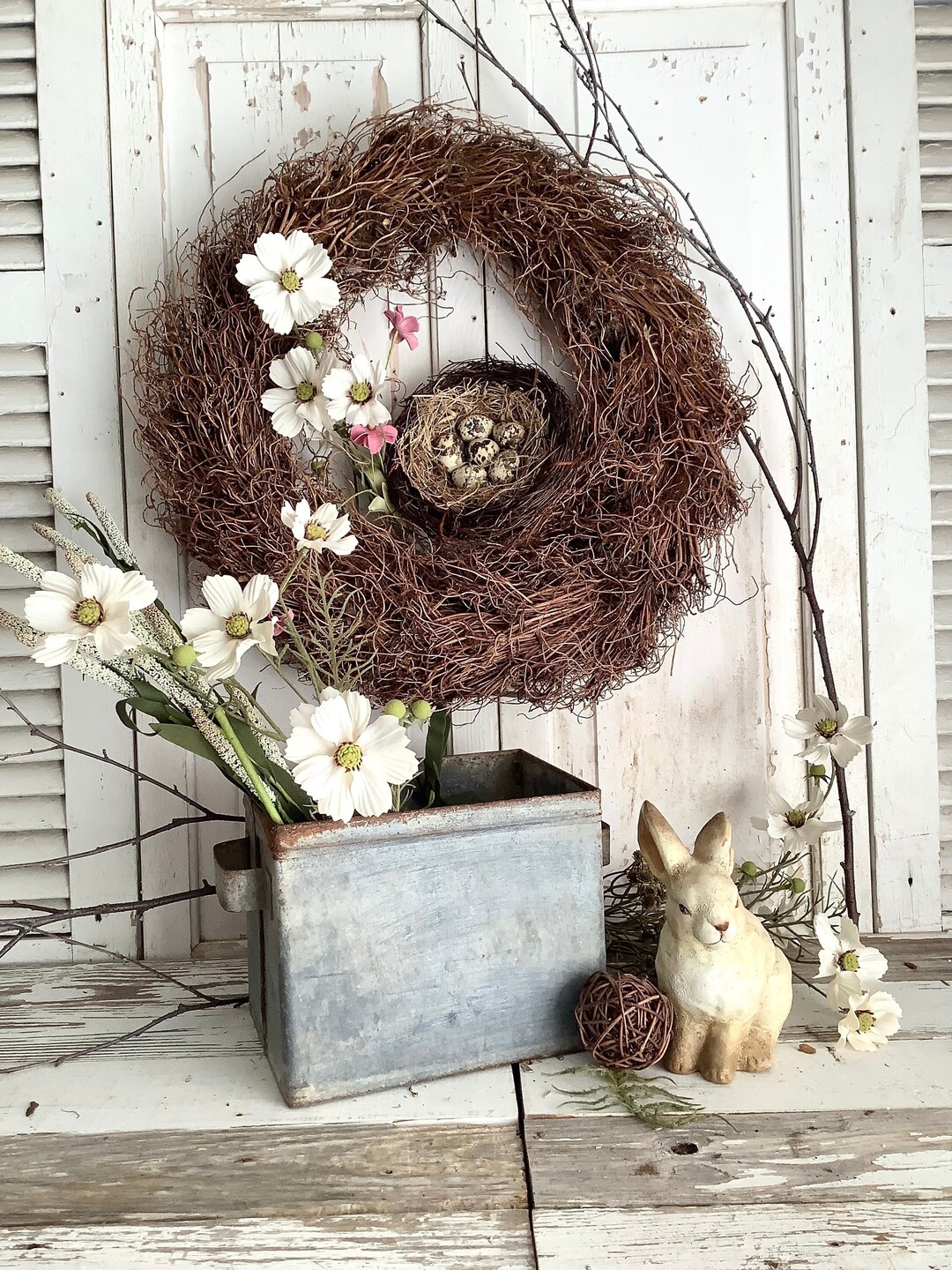 Vintage Galvenized Battery Box Tub Bucket Container Pot Rustic ...