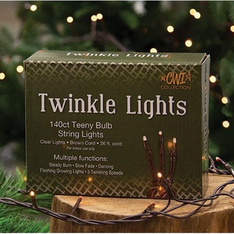 Teeny Twinkle String Lights: 140 Count, 26 Ft Brown Wire - Etsy