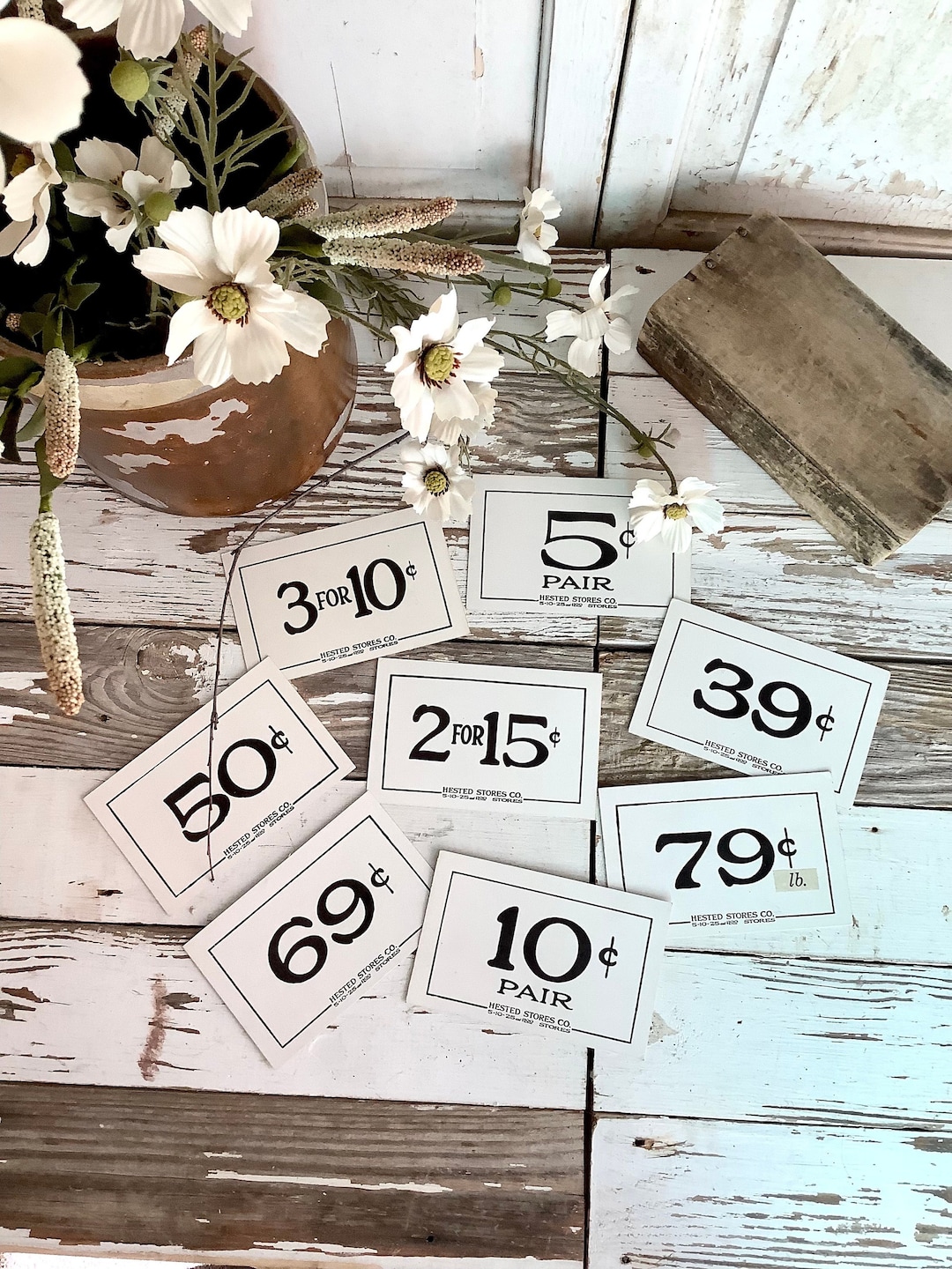 Vintage Store Price Tag Sign Double Sided hested Stores Golden CO ...