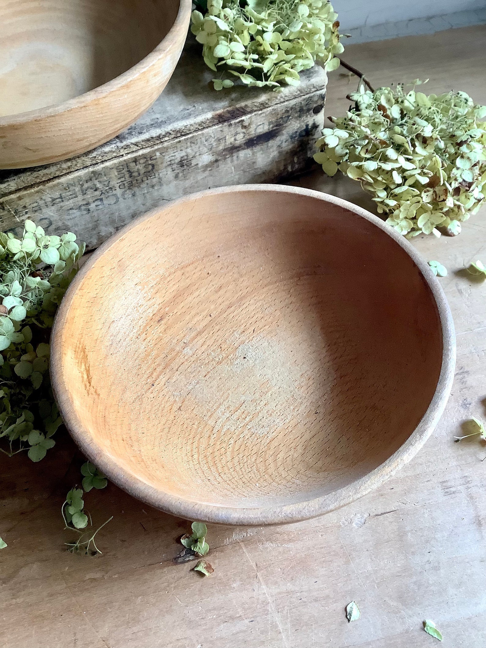 2 Vintage Japan Wood Bowls Rustic French Farmhouse Country - Etsy