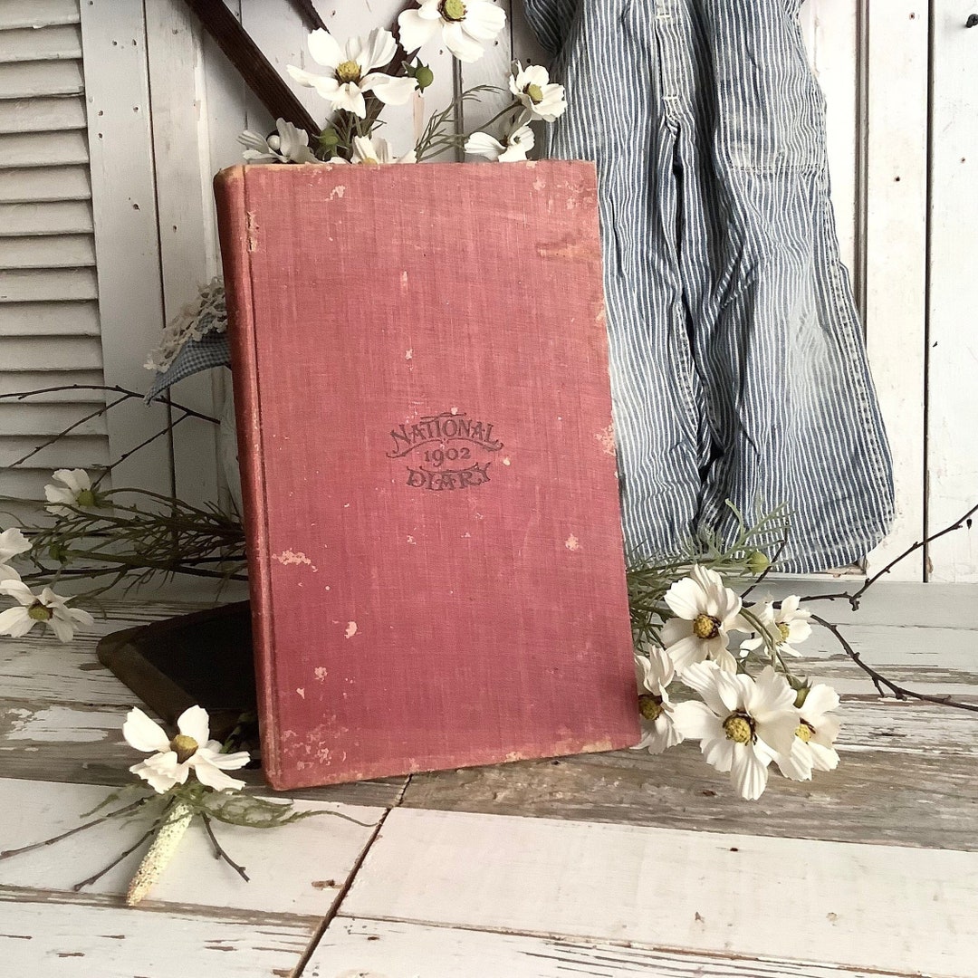 1902 National Diary Accounting Ledger Red Book 368 Pgs Antique Paper ...