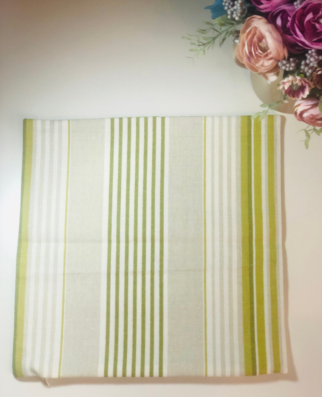 Cushion Cover in Laura Ashley Irving Stripe Olive - Etsy