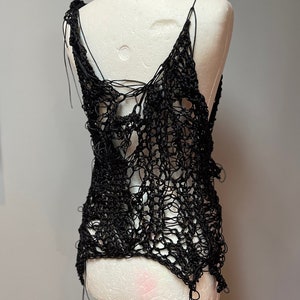 Disintegrated Fashion, Black Satin Asymmetrical, Grunge Vest, Punk ...