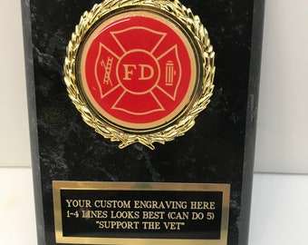 8x10 Custom Engraved Firefighter Plaque, Award, Trophy, FREE Engraving ...