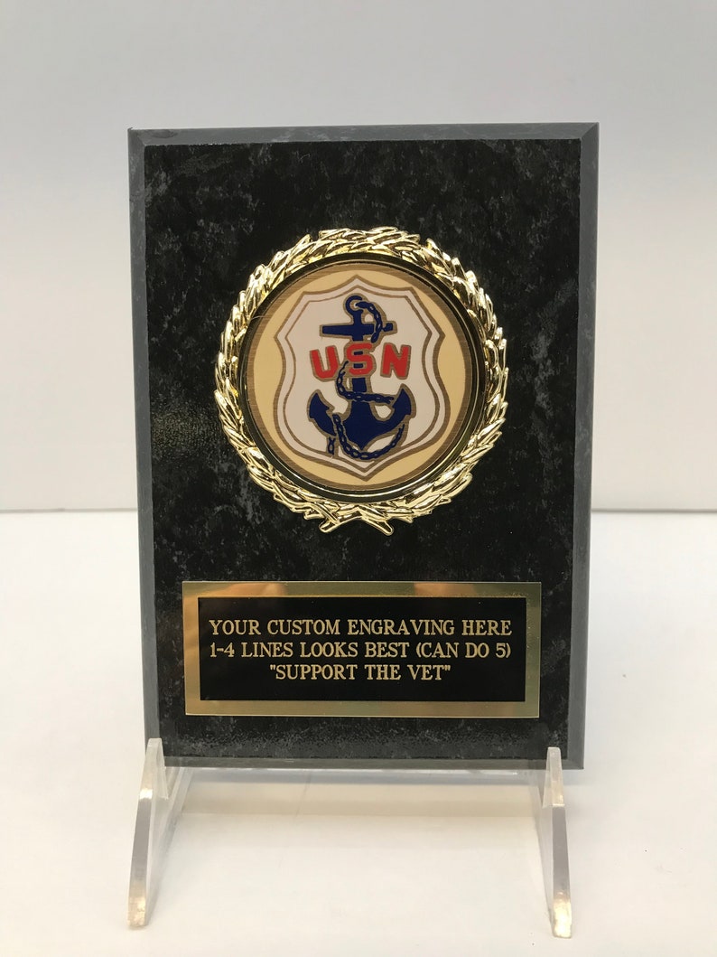 US Navy Veteran Sailor Award Plaque 6" Free Custom Engraving - Etsy