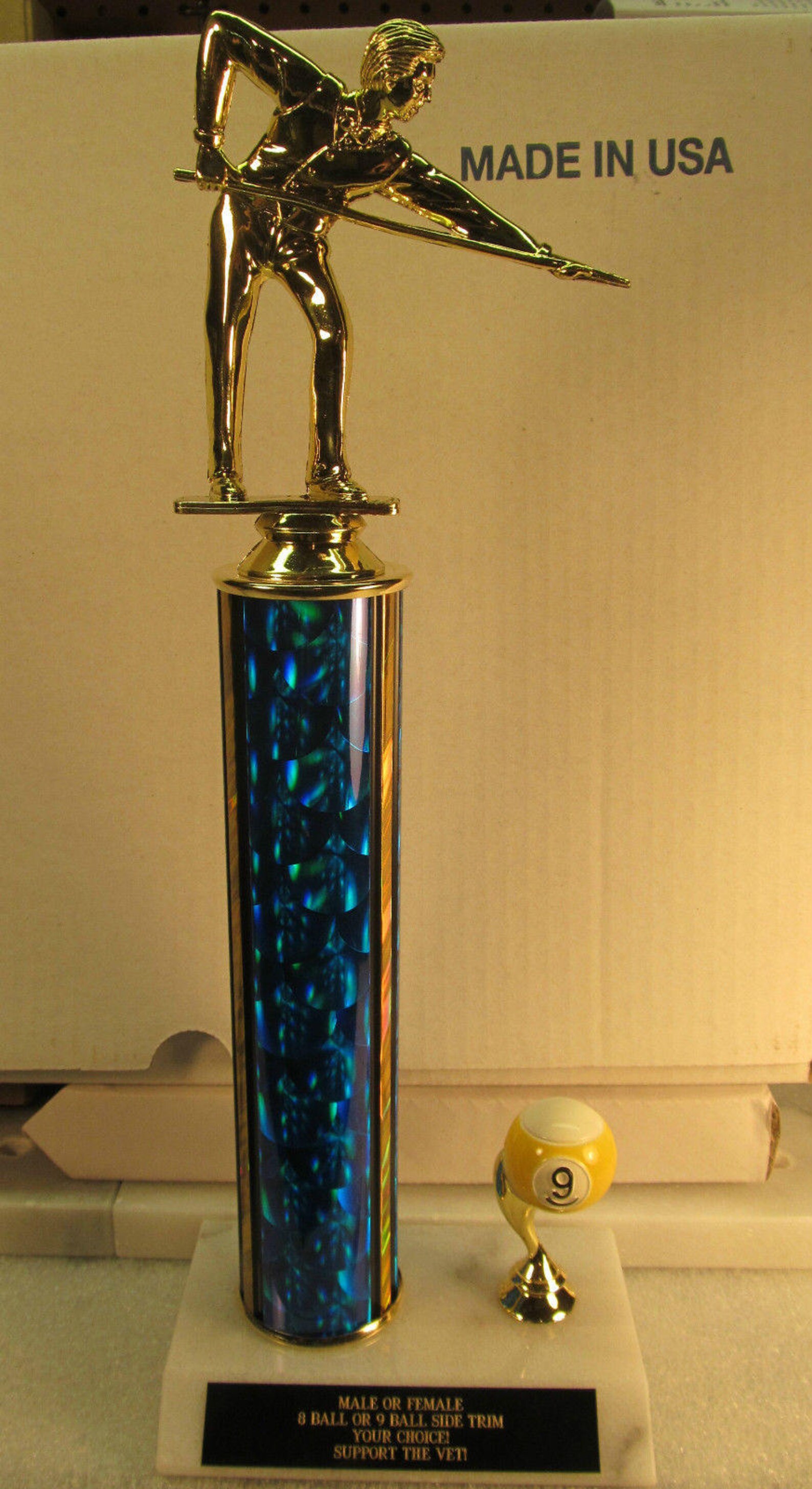 Pool Billiard Award Trophy 8 or 9 Ball Custom Free Engraving - Etsy